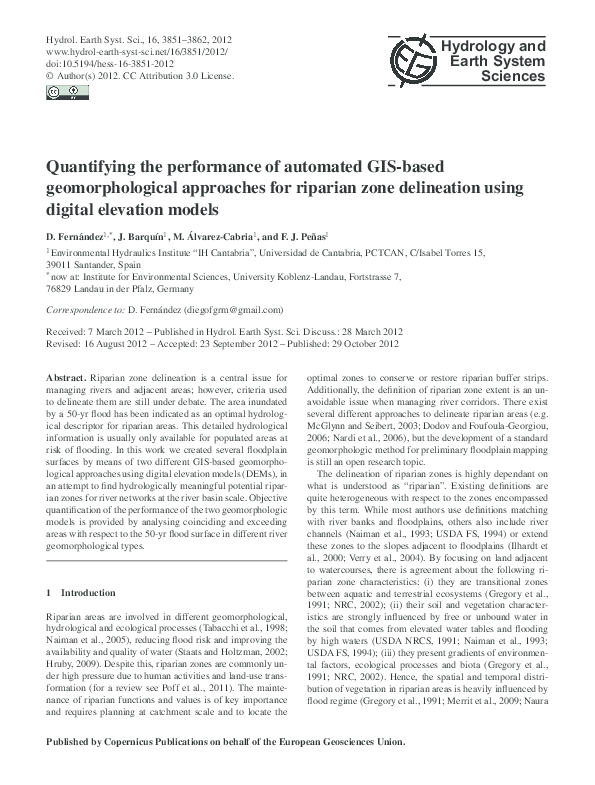 (PDF) Quantifying the performance of automated GIS-based geomorphological approaches for ...