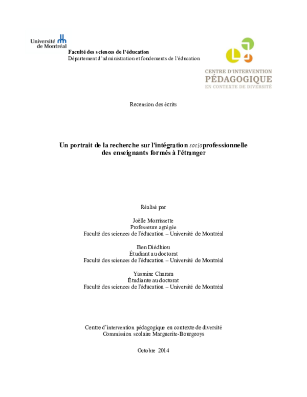 (PDF) Recension des écrits