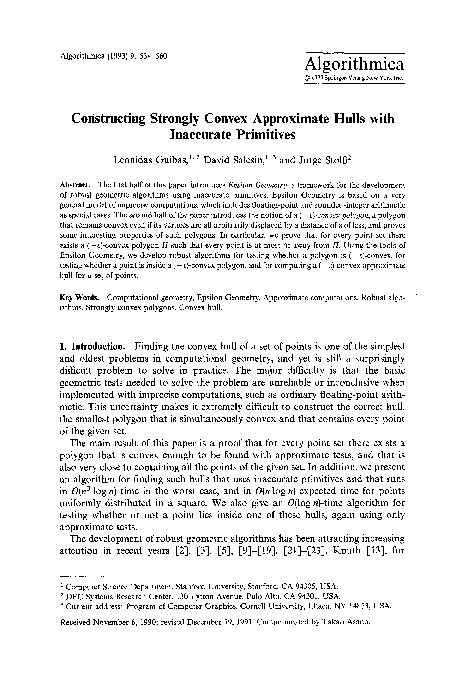 (PDF) Constructing strongly convex approximate hulls with inaccurate primitives