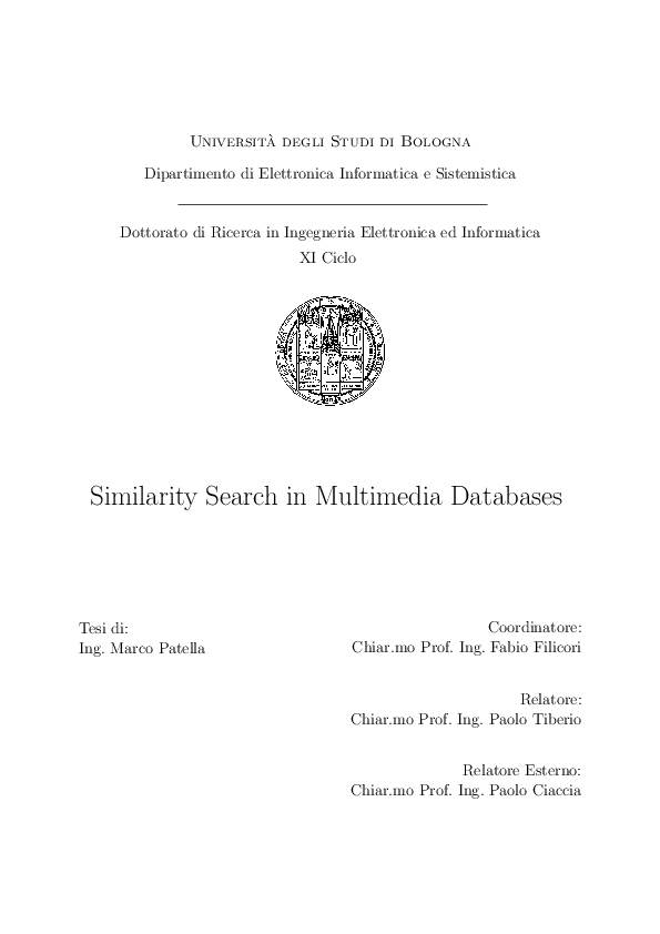 (PDF) Similarity search in multimedia databases