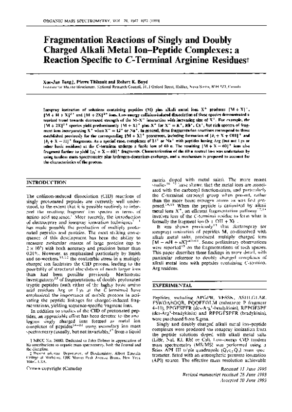 (PDF) Fragmentation reactions of singly and doubly charged alkali metal ...