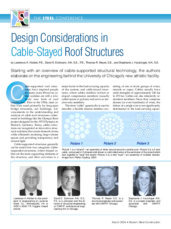 (PDF) Design Considerations in Cable-Stayed Roof Structures