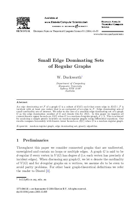 (PDF) Small k-Dominating Sets of Regular Graphs