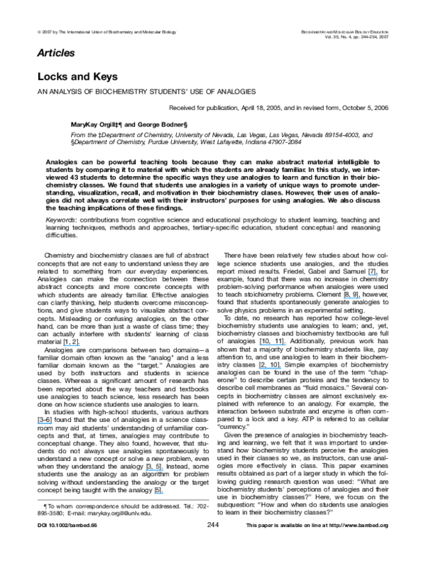 (PDF) Locks and keys