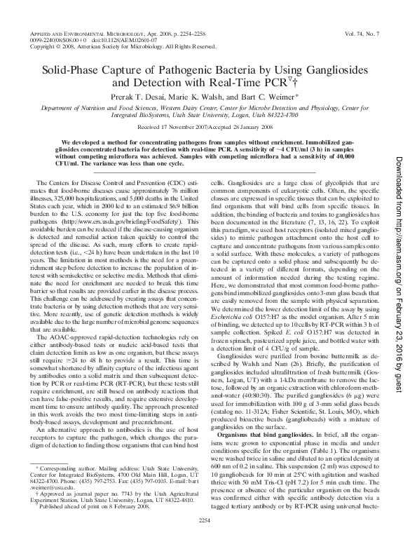 (PDF) Solid-Phase Capture of Pathogenic Bacteria by Using Gangliosides ...