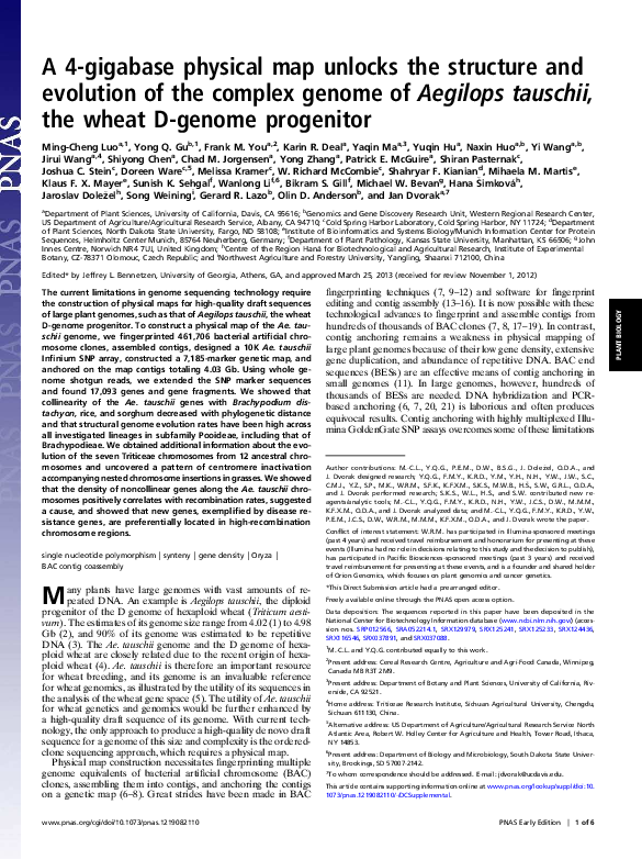 (PDF) A 4-gigabase physical map unlocks the structure and evolution of ...