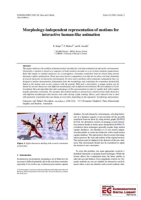 (PDF) Morphology-independent representation of motions for interactive ...