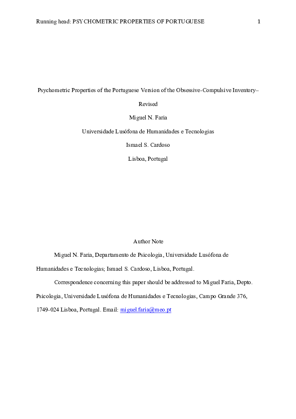 (PDF) Psychometric Properties of the Portuguese Version of the Obsessive Compulsive Inventory ...