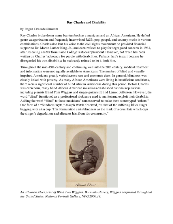 (PDF) Ray Charles and Disability