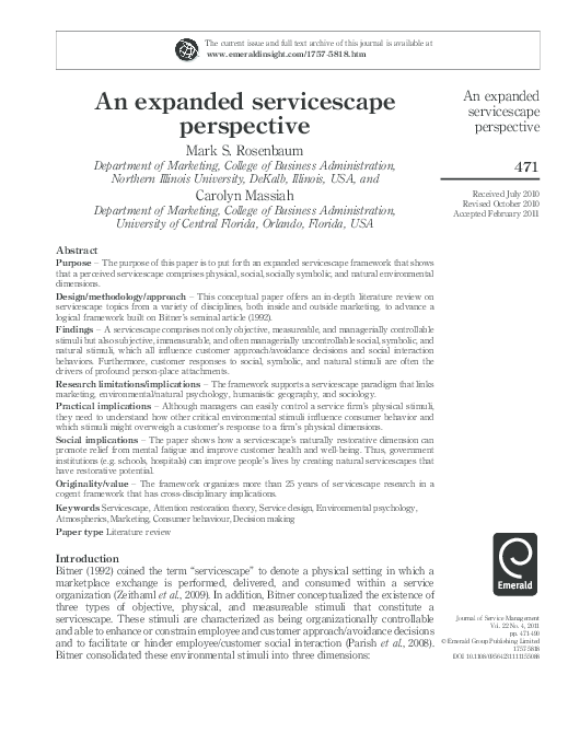 (PDF) An expanded servicescape perspective