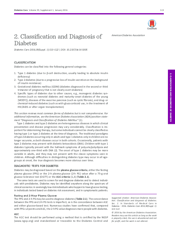 (PDF) 2. Classification and Diagnosis of Diabetes
