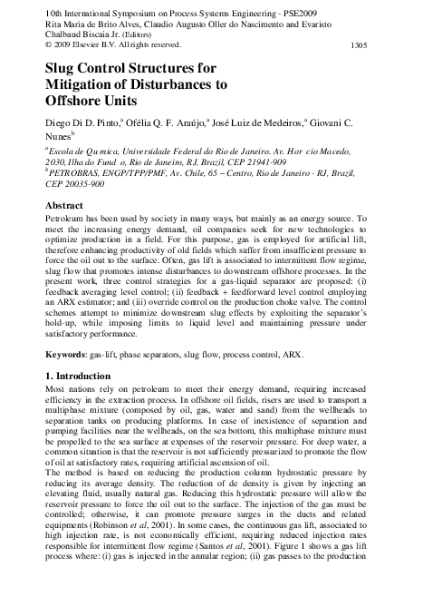 (PDF) Slug Control Structures for Mitigation of Disturbances to ...