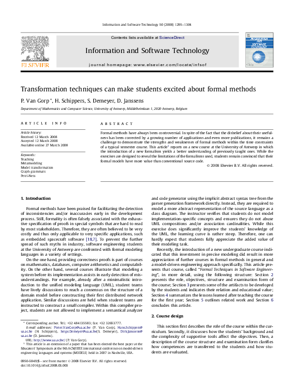 (PDF) Transformation techniques can make students excited about formal ...