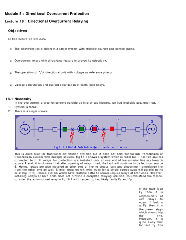 Pdf Module 5 Directional Overcurrent Protection
