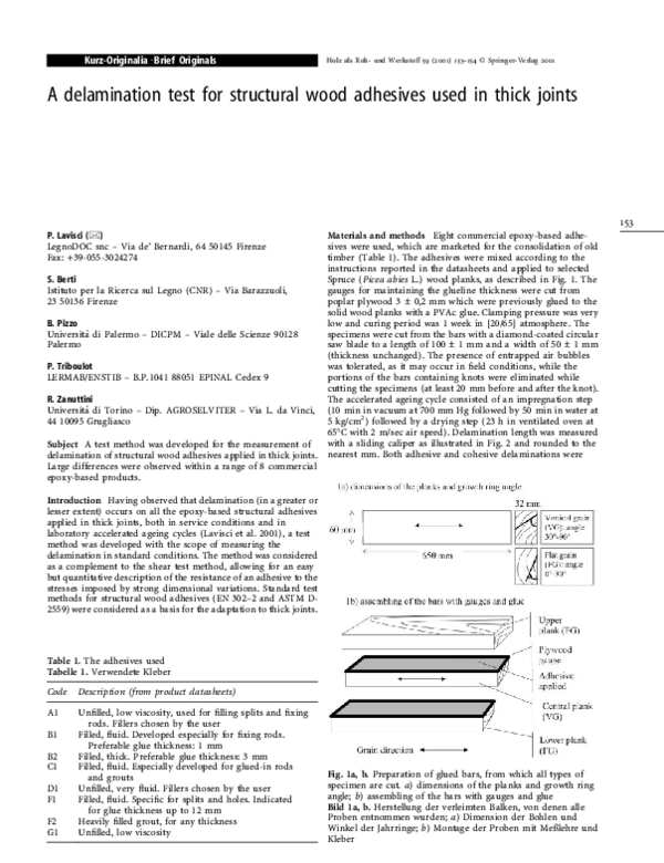 (PDF) A delamination test for structural wood adhesives used in thick ...