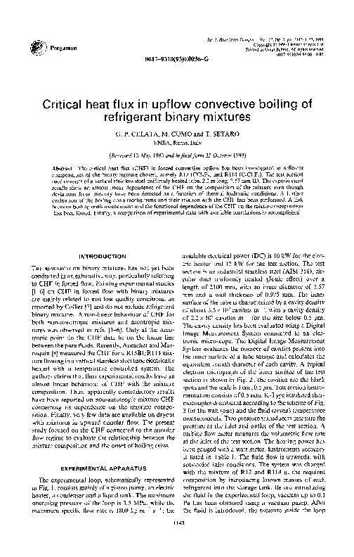 (PDF) Critical heat flux in upflow convective boiling of refrigerant binary mixtures