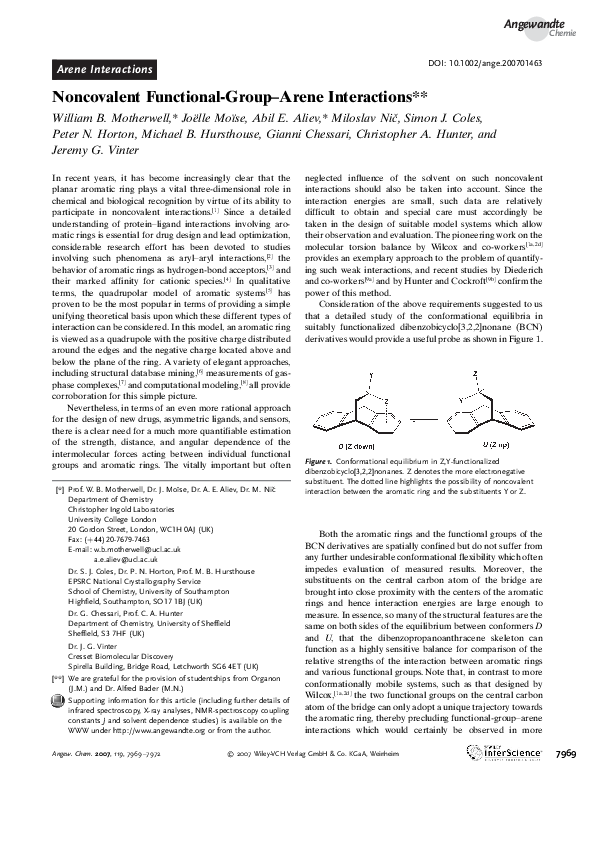 (PDF) Noncovalent Functional-Group–Arene Interactions