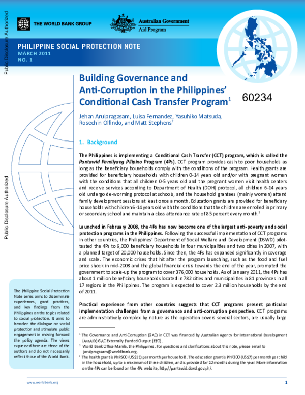 (PDF) Building Governance and Anti-Corruption in the Philippines ...