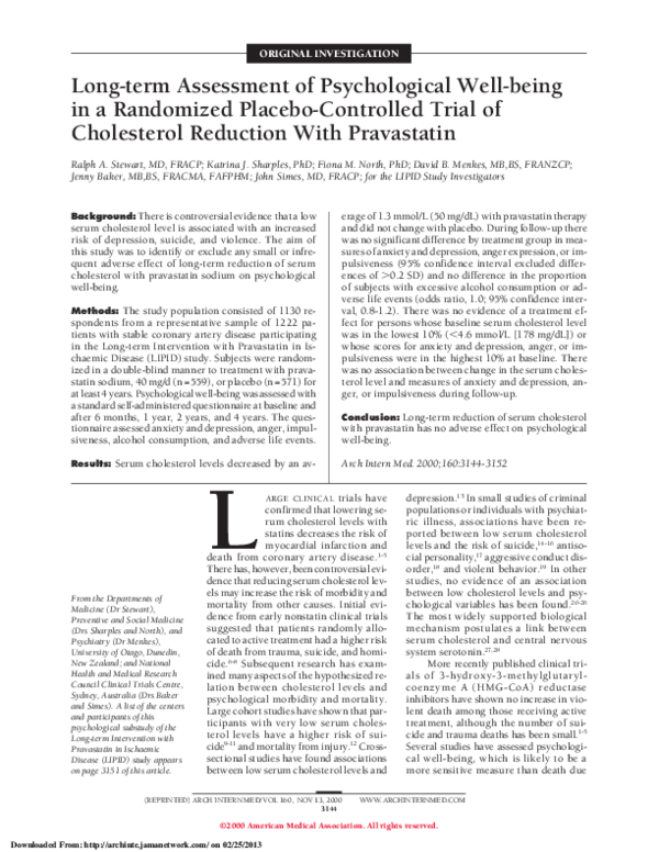 (PDF) Long-term Assessment of Psychological Well-being in a Randomized Placebo-Controlled Trial ...