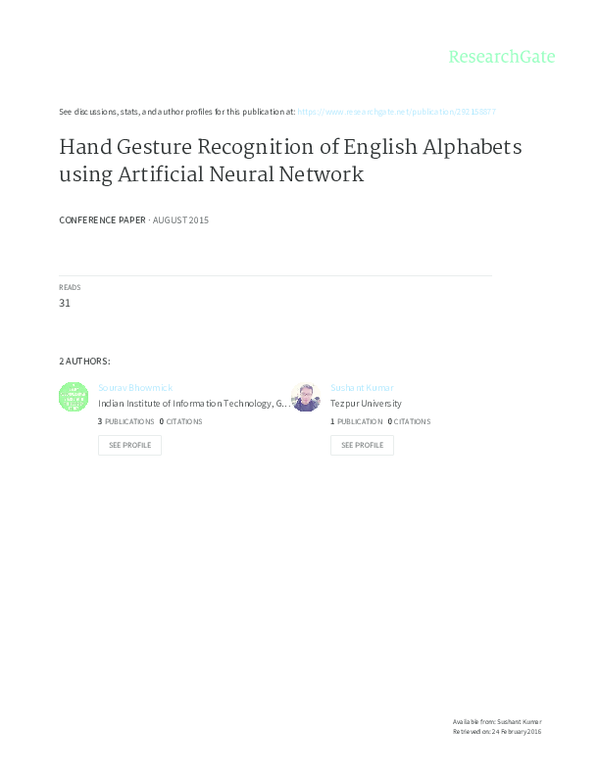 (PDF) Hand Gesture Recognition of English Alphabets using Artificial Neural Network 3 ...