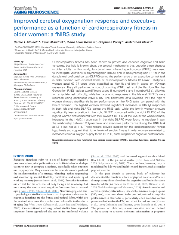 (PDF) Improved cerebral oxygenation response and executive performance as a function of ...