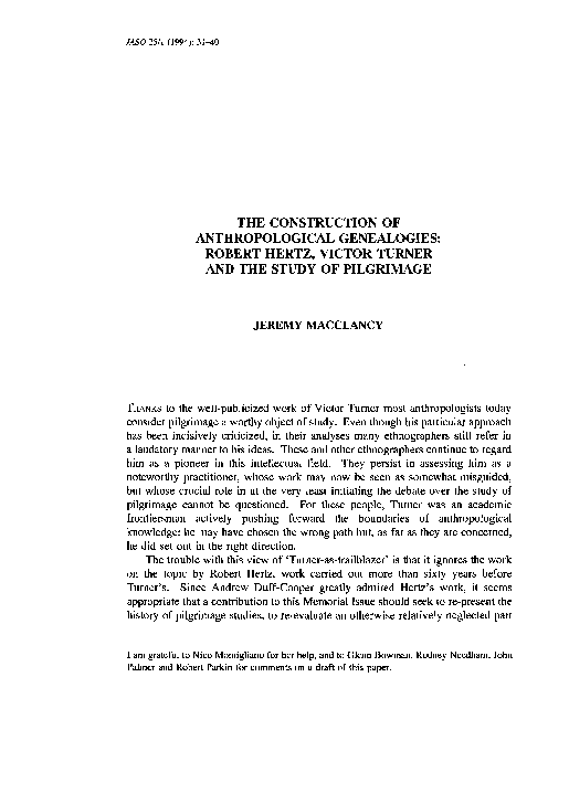(PDF) THE CONSTRUCTION OF ANTHROPOLOGICAL GENEALOGIES: ROBERT HERTZ ...