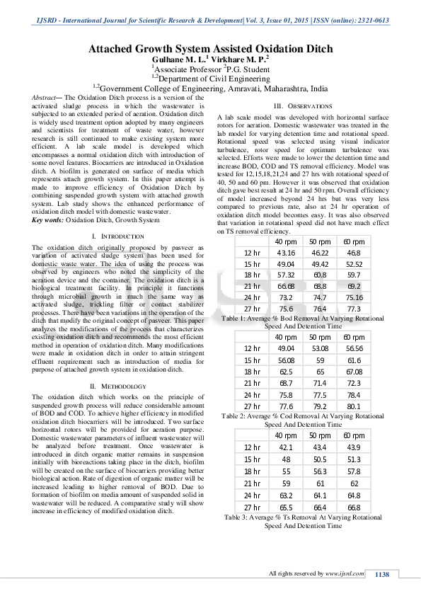 (PDF) Attached Growth System Assisted Oxidation Ditch