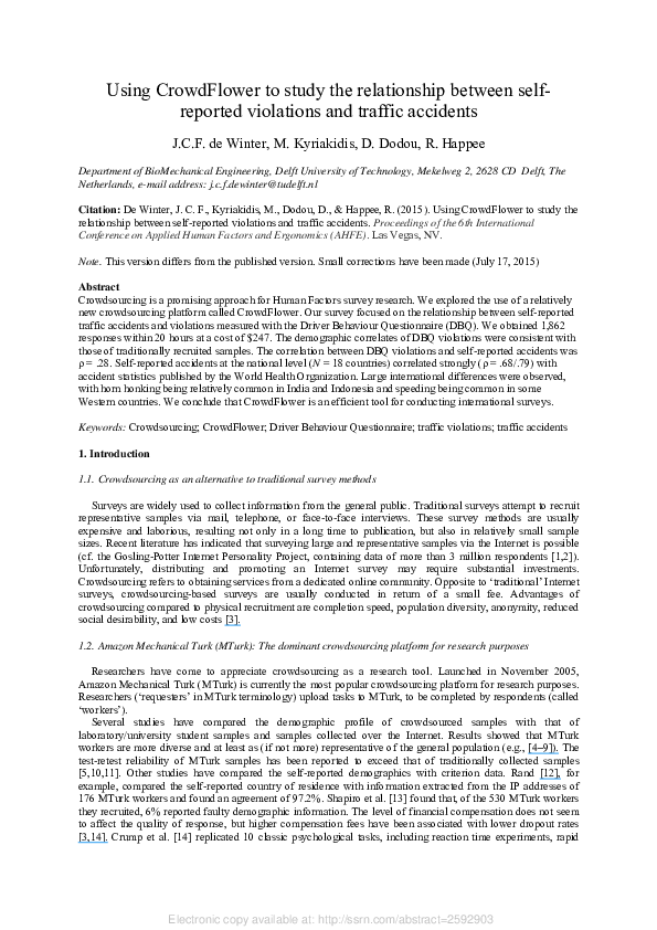 (PDF) Using CrowdFlower to Study the Relationship between Self-Reported ...