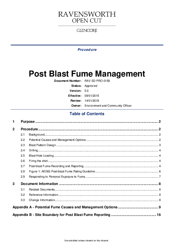 (PDF) Post Blast Fume Management