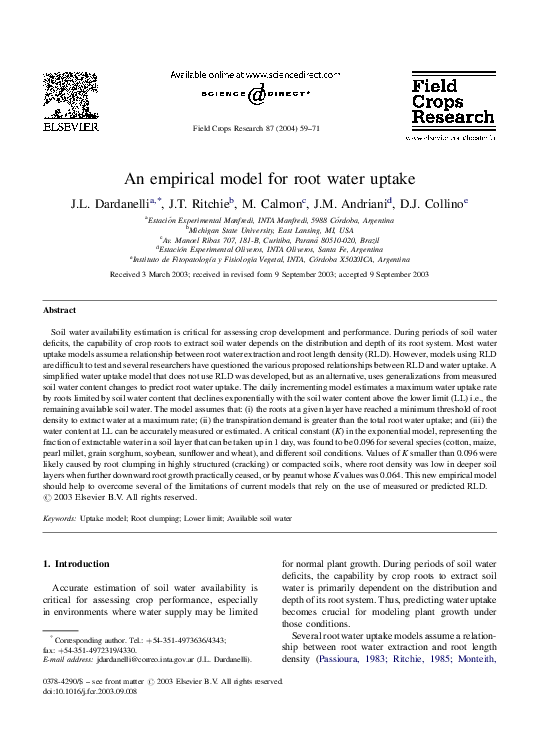 Pdf Comparing Four Different Modeling Approaches For Predicting Root