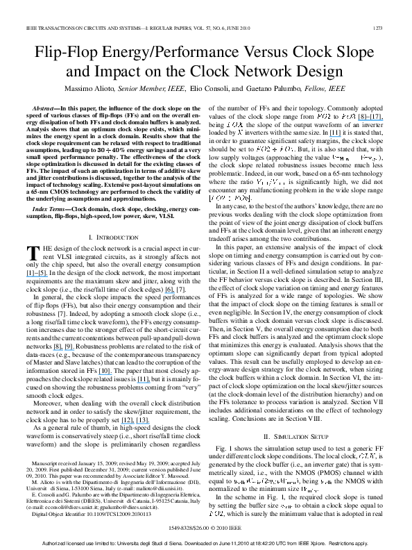 (PDF) Flip-Flop Energy/Performance Versus Clock Slope and Impact on the ...