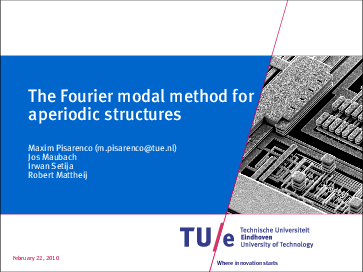 (PDF) The Fourier modal method for aperiodic structures