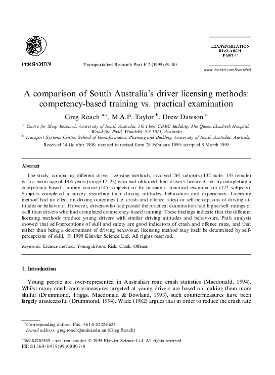 (PDF) A comparison of South Australia's driver licensing methods ...