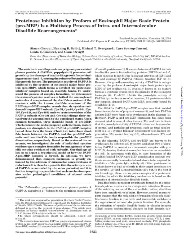 (PDF) Proteinase Inhibition by Proform of Eosinophil Major Basic ...