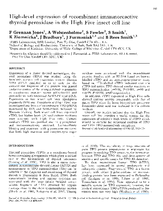 (PDF) High-level expression of recombinant immunoreactive thyroid ...
