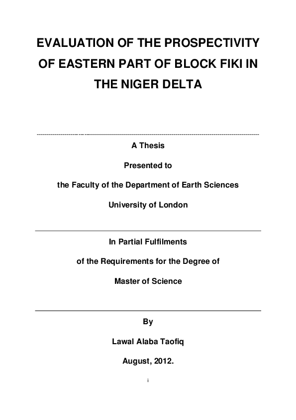 (PDF) EVALUATION OF THE PROSPECTIVITY OF EASTERN PART OF BLOCK FIKI IN ...