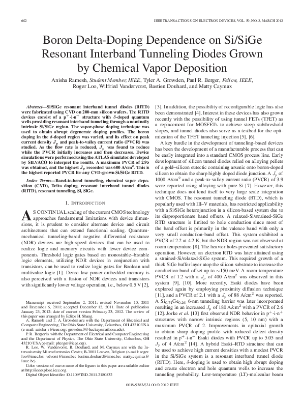 (PDF) Boron Delta-Doping Dependence on Si/SiGe Resonant Interband ...