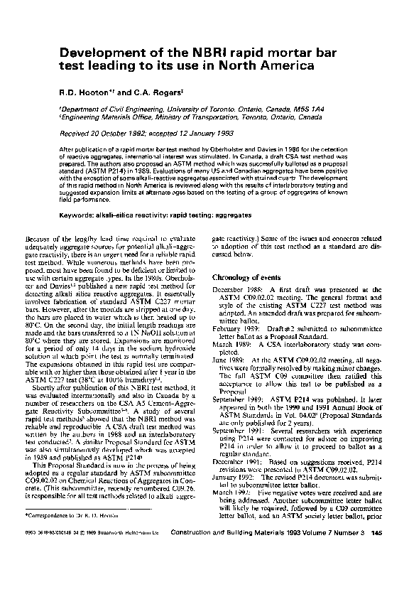 (PDF) Development of the NBRI rapid mortar bar test leading to its use ...