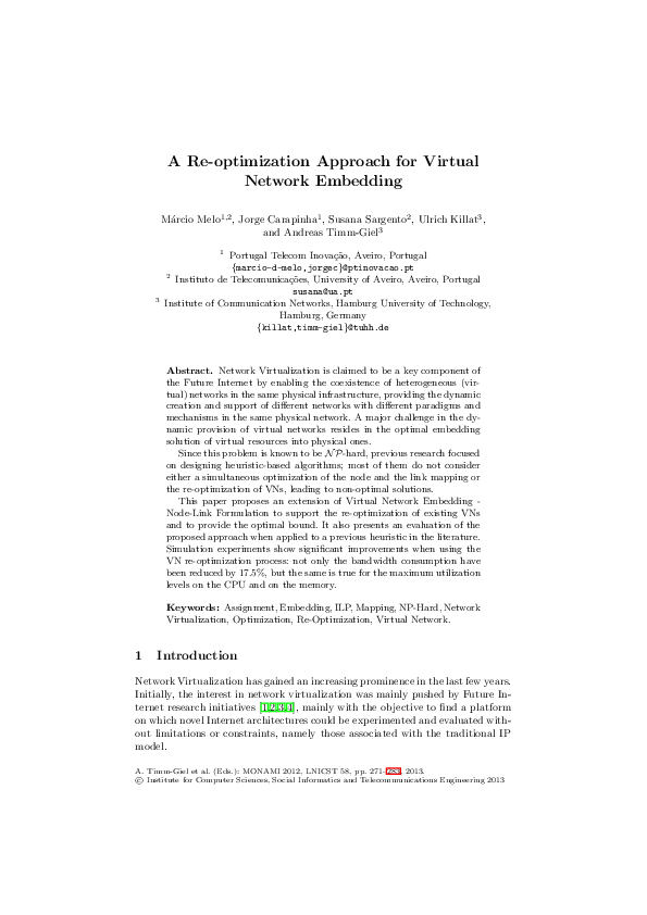 (PDF) A re-optimization approach for virtual network embedding