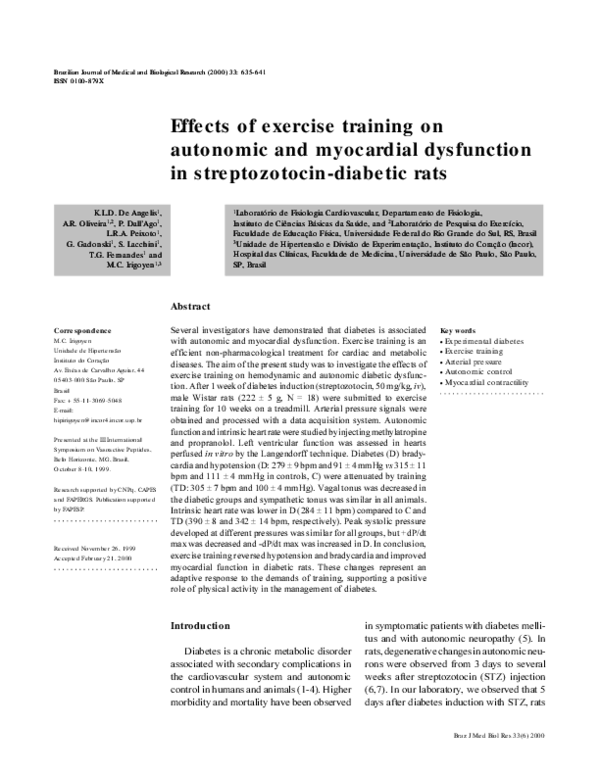 (PDF) Effects of exercise training on autonomic and myocardial ...