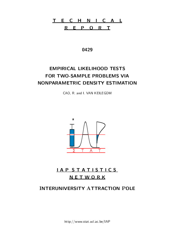 (PDF) Empirical likelihood tests for two-sample problems via ...