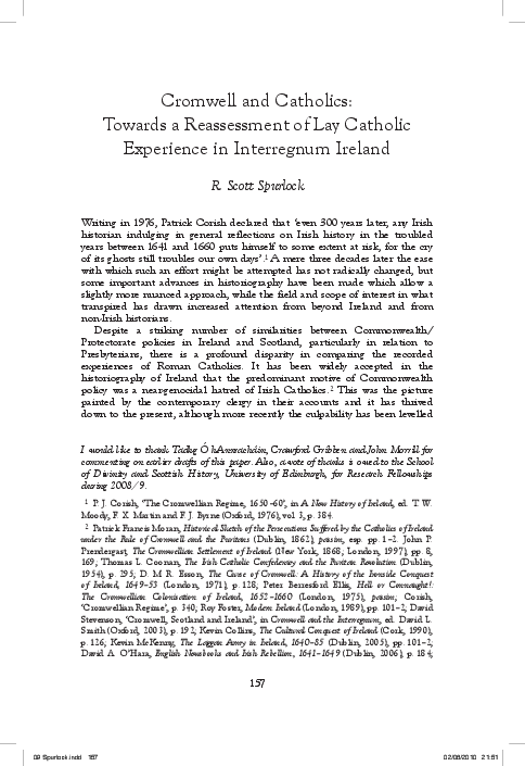 (PDF) Cromwell and Catholics: Reassessing Lay Catholic Experience in ...