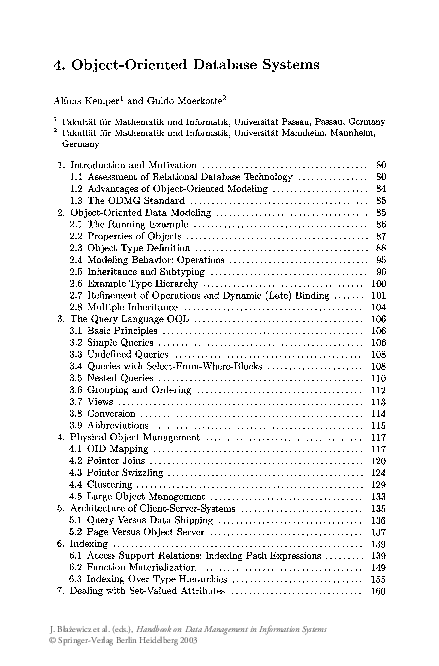 (PDF) Object-Oriented Database Systems