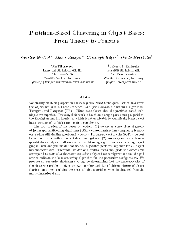 (PDF) Partition-based clustering in object bases: From theory to practice