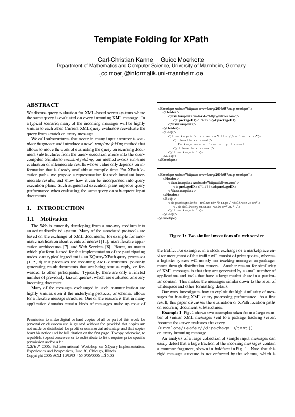 (PDF) Template Folding for XPath