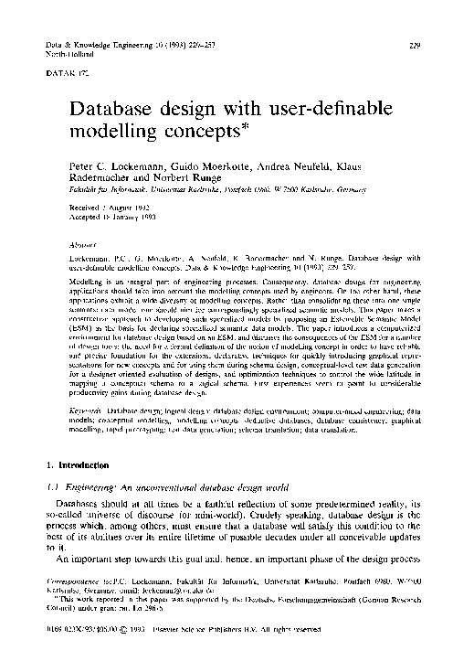 (PDF) Database design with user-definable modelling concepts