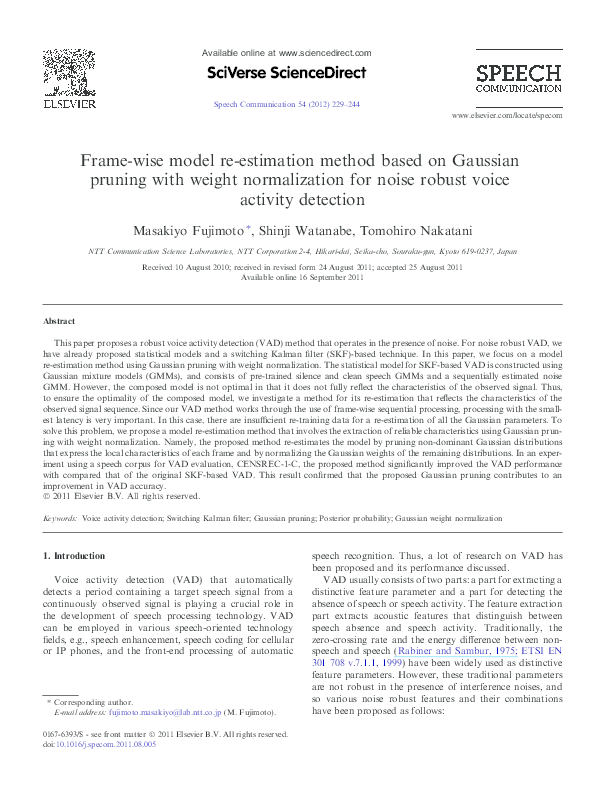 (PDF) Frame-wise model re-estimation method based on Gaussian pruning with weight normalization ...