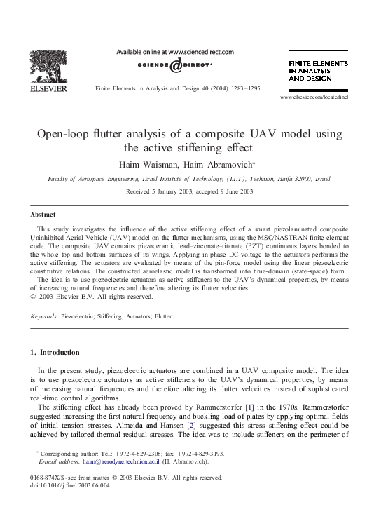 (PDF) Open-loop flutter analysis of a composite UAV model using the ...
