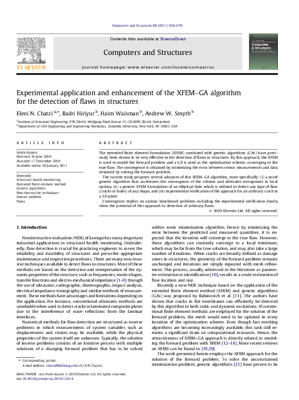 Pdf A Two Scale Algorithm For Detection Of Multiple Flaws In Structures Modeled With Xfem