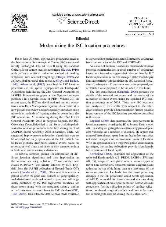 (PDF) Modernizing the ISC location procedures